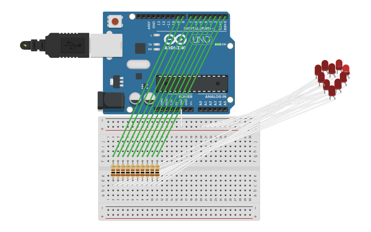Circuit design Heart - Tinkercad