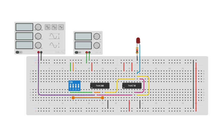 Circuit design SR Flip-flop - Tinkercad