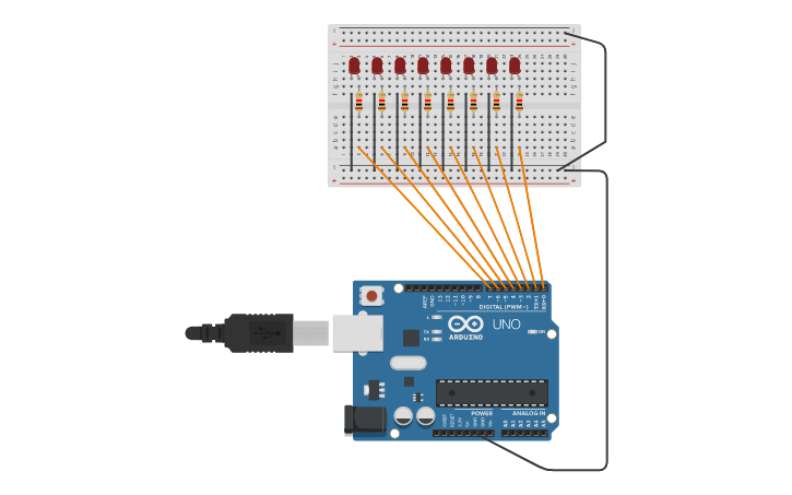 Circuit design binary on tinkercad | Tinkercad