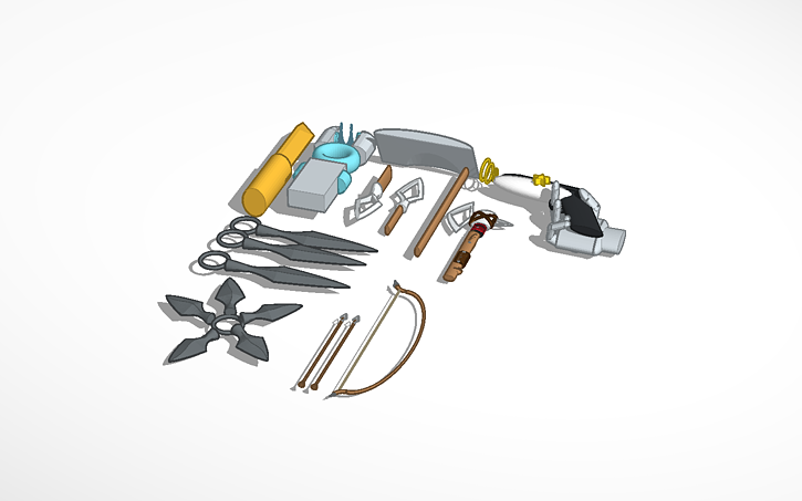 3D design treys weapons arsenal - Tinkercad