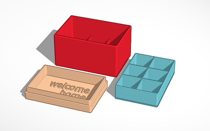 3D design Box with compartments - Tinkercad