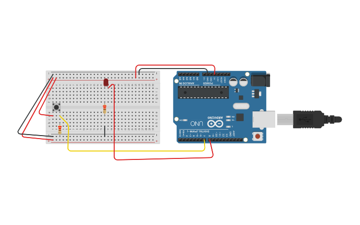 Circuit design Encender LED con botón - Tinkercad