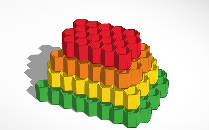 3D design Hexagon Tower - Tinkercad
