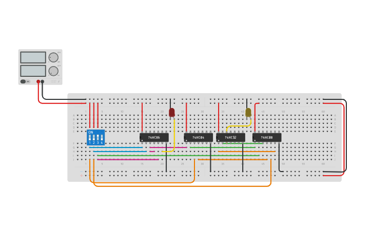Circuit Design 1 Full Subtractor Tinkercad