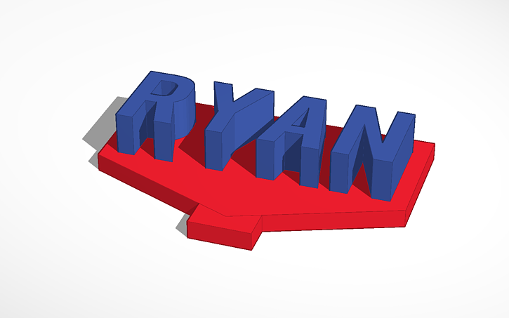 3D design Ryan名牌 - Tinkercad