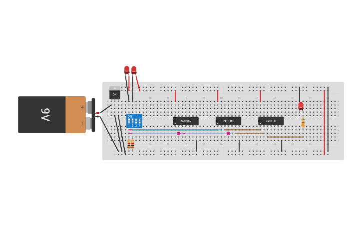 Circuit design XNOR - Tinkercad