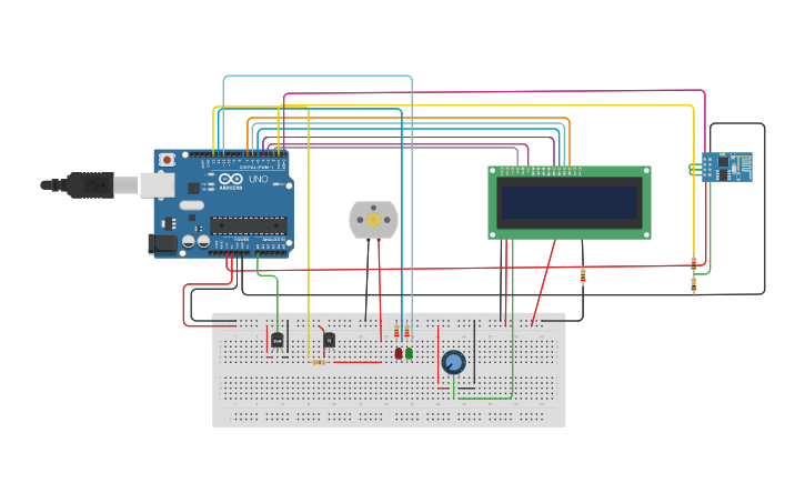Circuit design Smart water irrigation system - Tinkercad