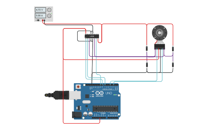 Circuit design L293d Encoder - Tinkercad