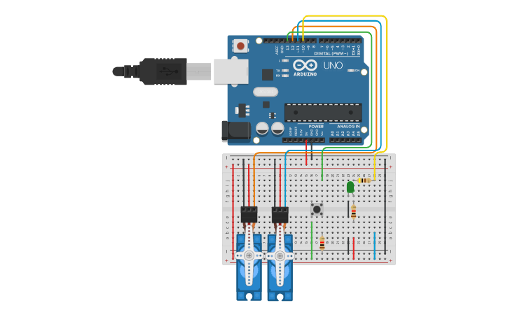 Circuit design Sanitario Sencillo Log. Programable - Tinkercad