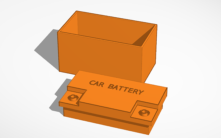 3D design car battery - Tinkercad