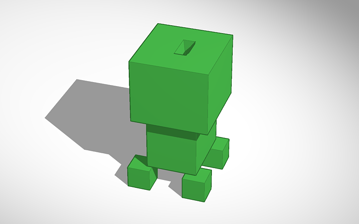 3D design Creeper pigy Bank - Tinkercad