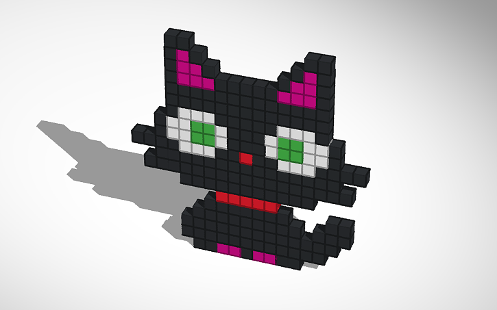 3D design PİXEL CAT - Tinkercad