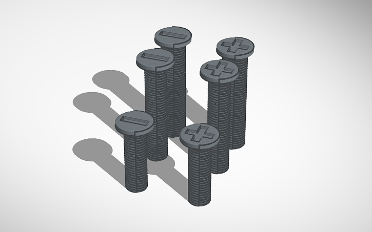 3D design Screws - Tinkercad