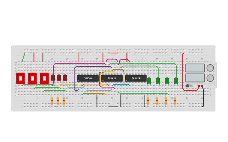 Circuit design 2 to 4 Decoder using enable - Tinkercad