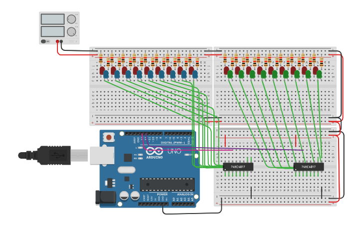Circuit design Running_led | Tinkercad