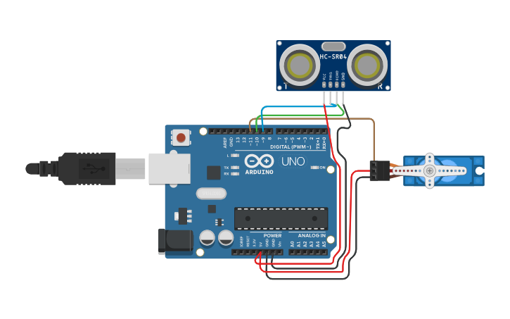 Circuit Design Eee Project Arduino Rader System Tinkercad 4228