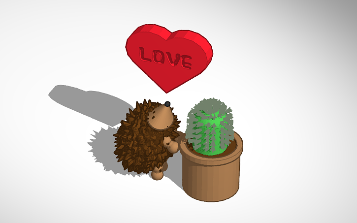 3D design Hedgehog + Cactus - Tinkercad