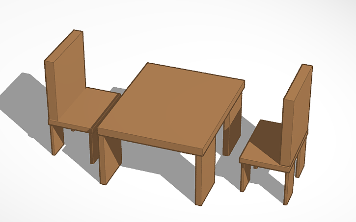 3D design Tables and chairs - Tinkercad
