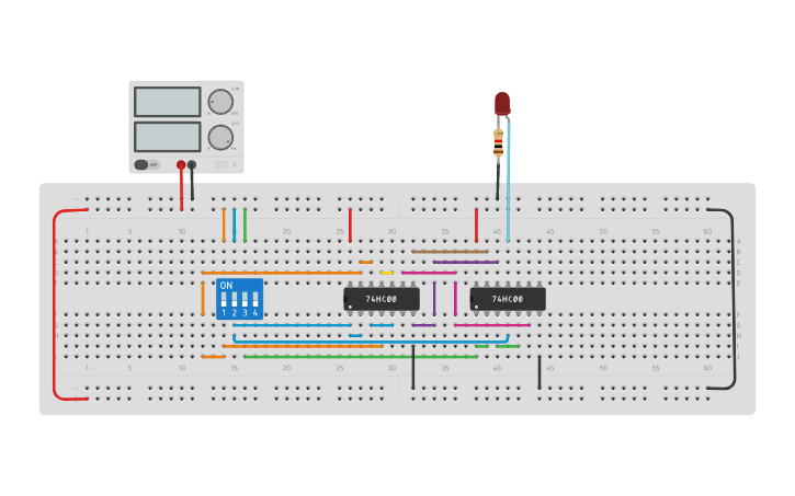 Circuit design REALIZATION OF FUNCTION USING NAND GATE - Tinkercad