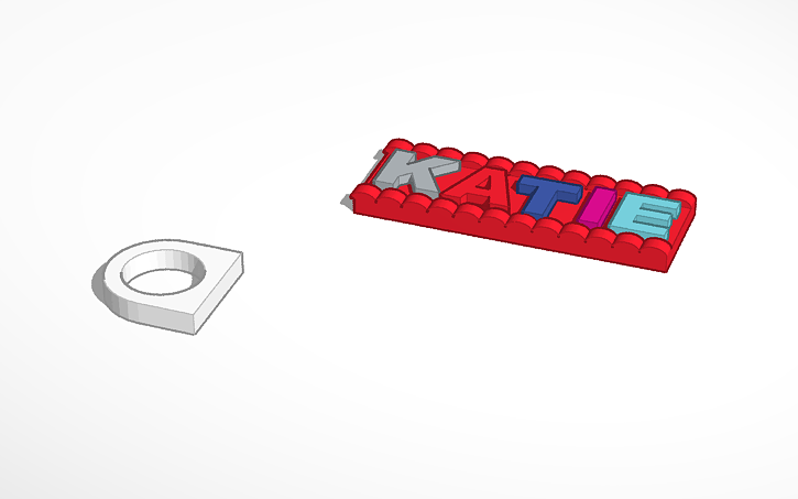 3D design Lesson: Key ring, letters! result - Tinkercad