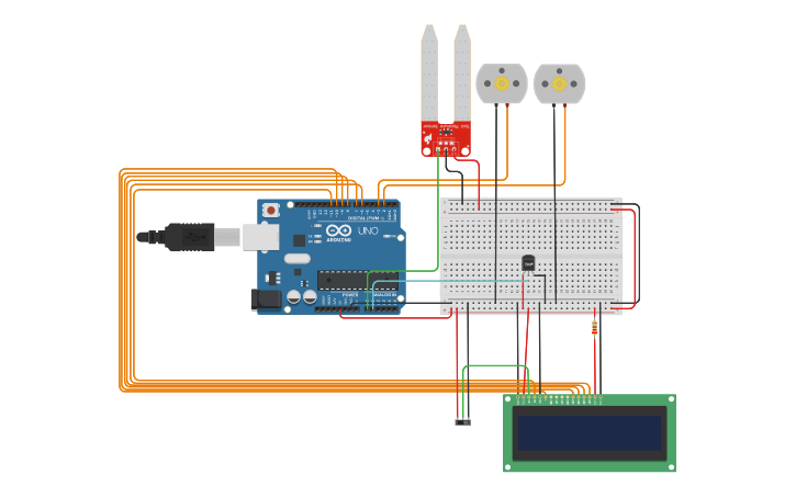 Circuit design Sistema de riego - Tinkercad