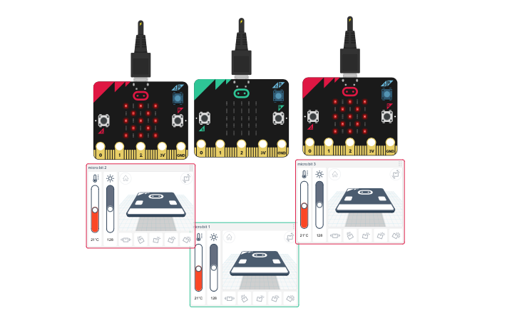 Circuit design Copy of micro:bit animation challenge - Tinkercad