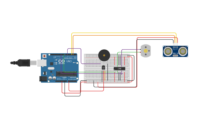 Circuit design Water Tank Monitoring System - Tinkercad