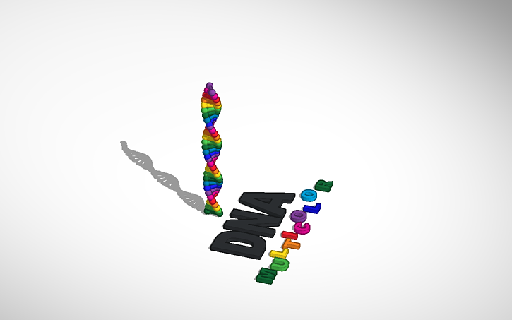 3D design Dna multicolor - Tinkercad