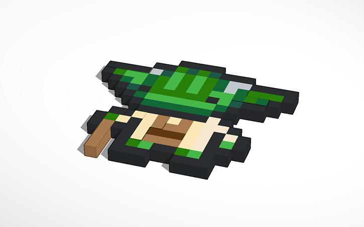 3D design Pixel Art Yoda - Tinkercad