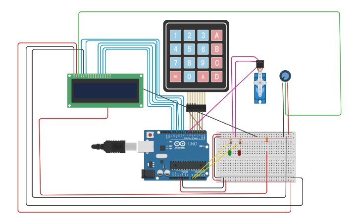 Circuit design Security Door Lock System - Tinkercad