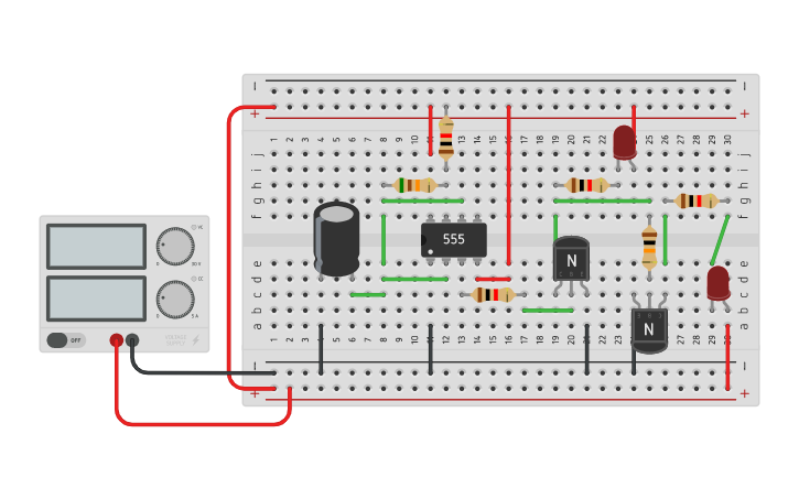 Circuit design Railroad Crossing - Tinkercad