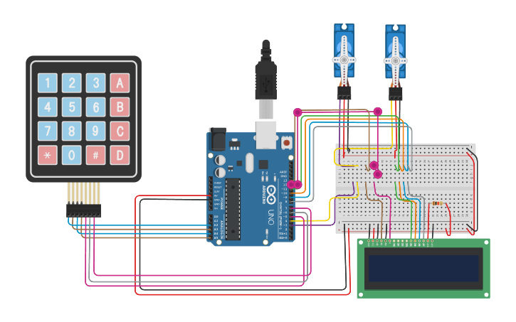 Circuit Design Robotic Arm Tinkercad