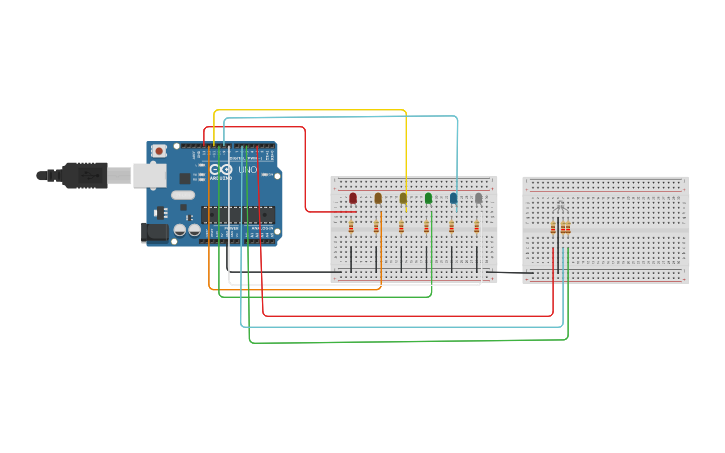 Circuit design Led RGB | Tinkercad