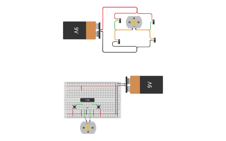 Circuit design Motor puente H - Tinkercad