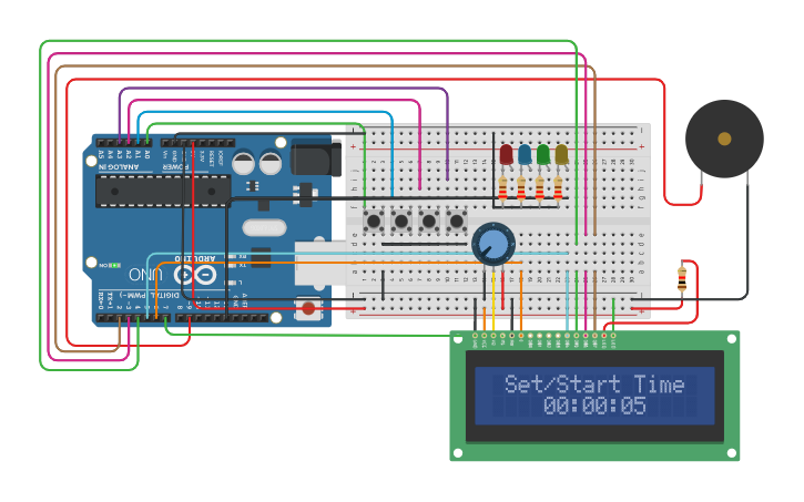 Circuit design Timer System - Tinkercad