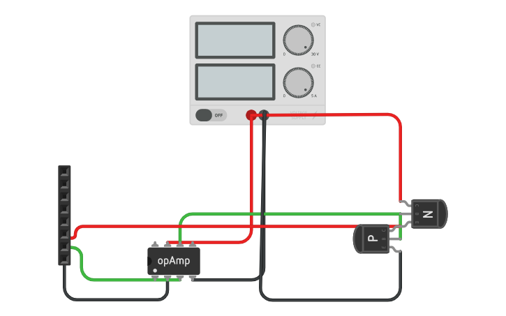 Circuit design Class B amplifier - Tinkercad