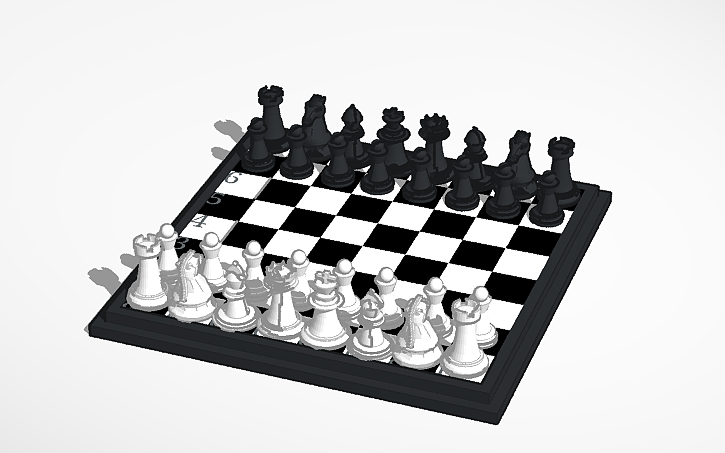 3D design Chess Pieces and Chess Board with Labels (model) - Tinkercad