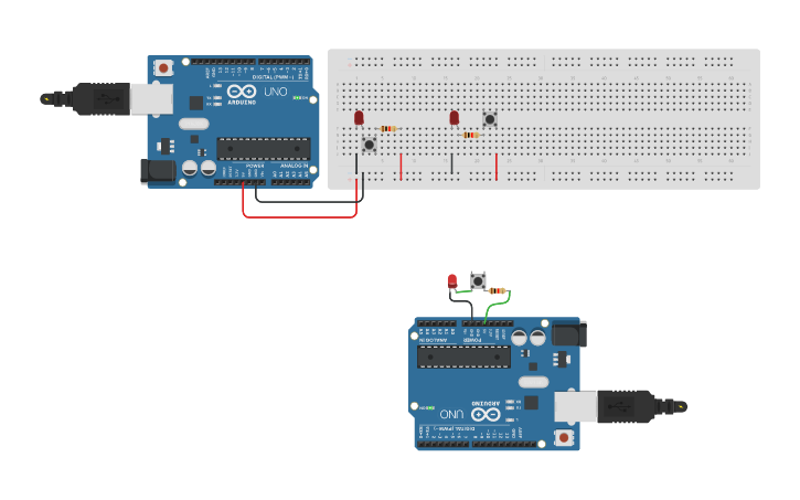 Circuit design 4- Arduino ile Buton kontrolü | Tinkercad