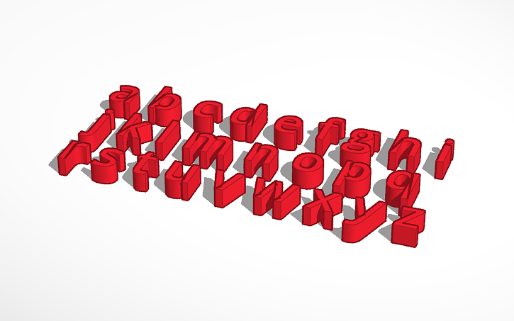 3D design Lower case alphabet - Tinkercad