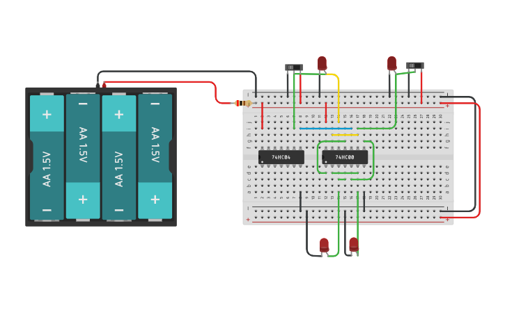 Circuit design d trigger | Tinkercad
