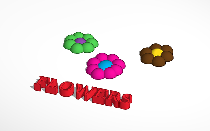 3D design Easy Flowers | Tinkercad