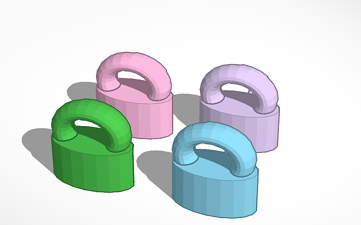 3D design gembok - Tinkercad