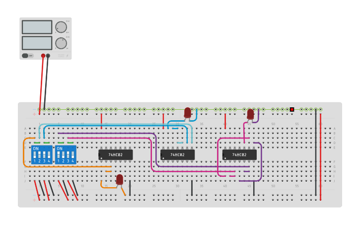 Circuit design Not, Or, And Using Nor Gate - Tinkercad