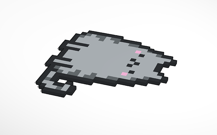 3D design pixel cat - Tinkercad
