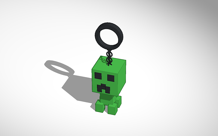 3D design Creeper key chain - Tinkercad