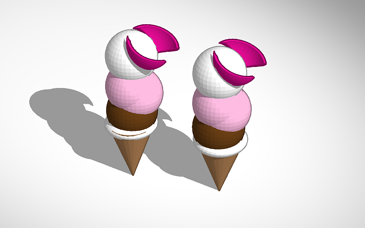 3D design 3 flavored Ice-Cream | Tinkercad