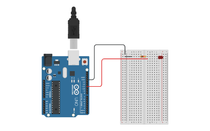 Circuit design Arduino øving oppgave 3 | Tinkercad
