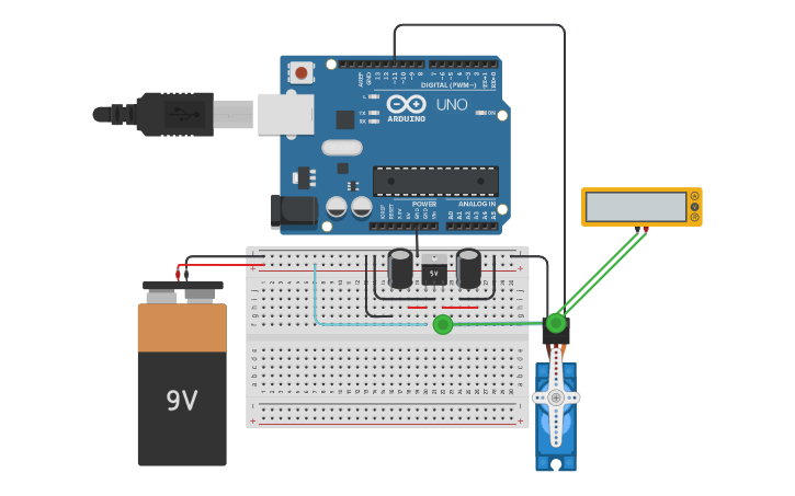 Circuit Design Servo Motor Tinkercad