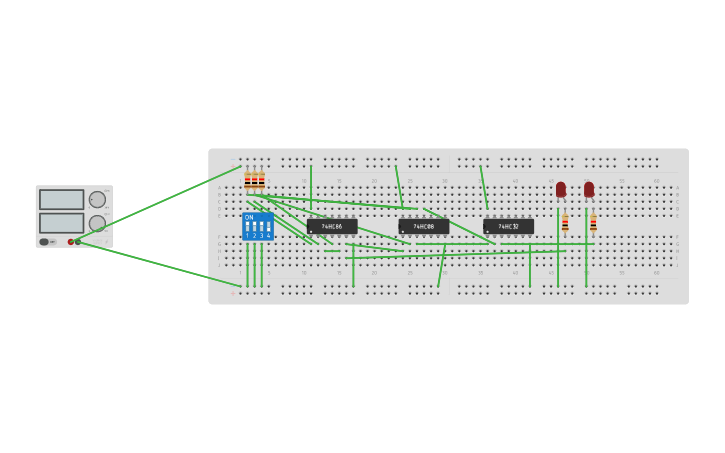 Circuit design Full-adder circuit | Tinkercad Circuit design Full-adder circuit | Tinkercad