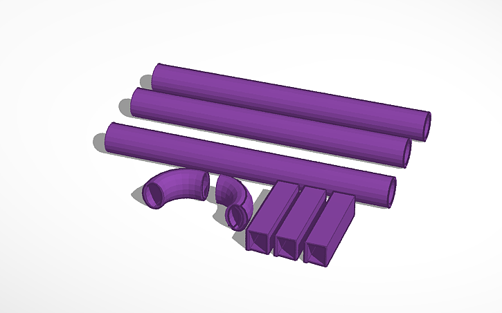 3D design Pipes & Elbows - Tinkercad